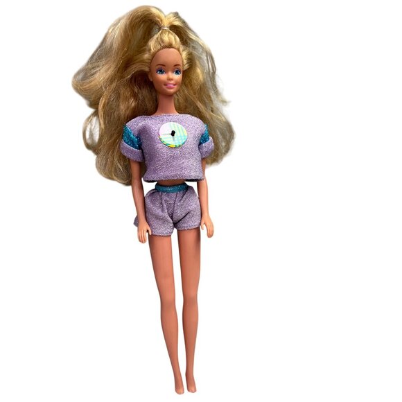 Mattel | Toys | Mattel Funtime Barbie Fun Time 986 Purple Shorts Clock ...